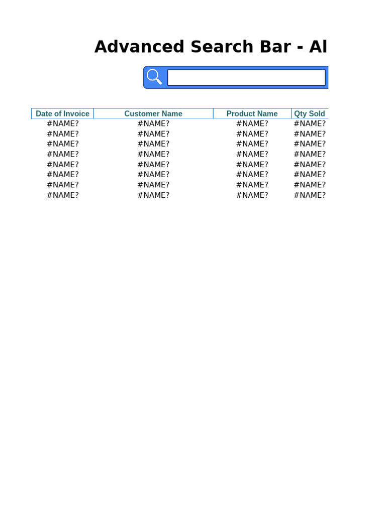 Advanced Search Bar in Excel | PDF