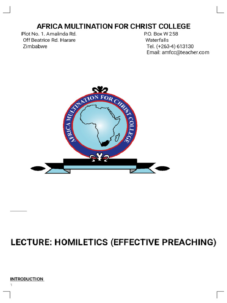 Effective Preaching Lecture (Edited by Rev. J Dhlakama) Phoenix | PDF