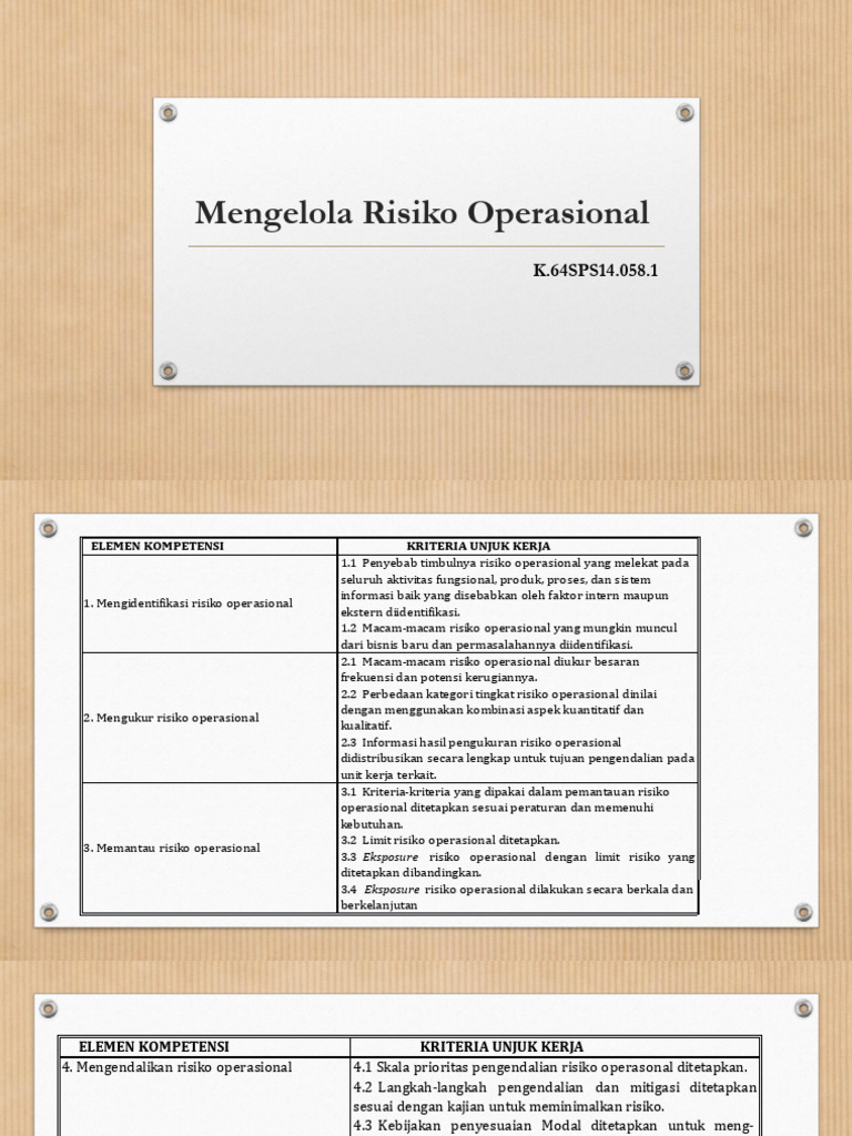 Mengelola Risiko Operasional | PDF