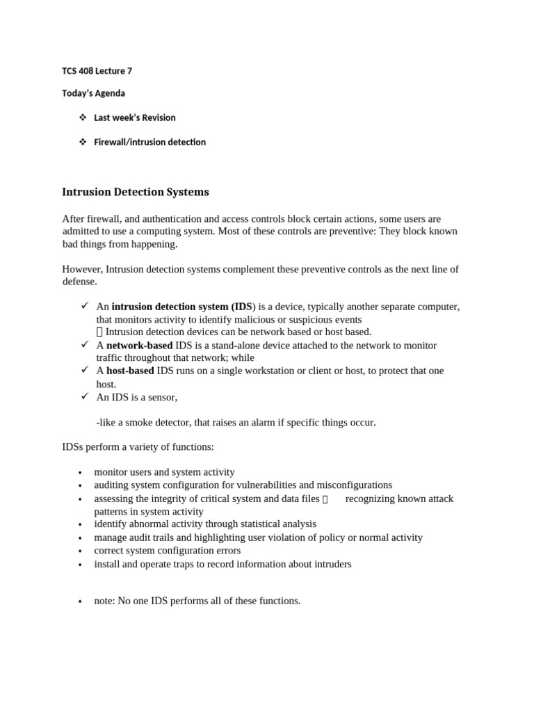 TCS 408 Lecture 7 2024 2025 | PDF | Computing | Computer Security