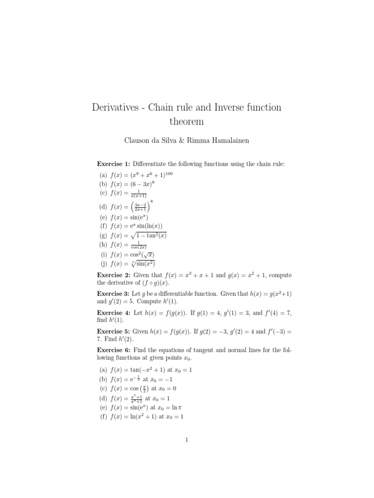 Ex Chain Rule | PDF