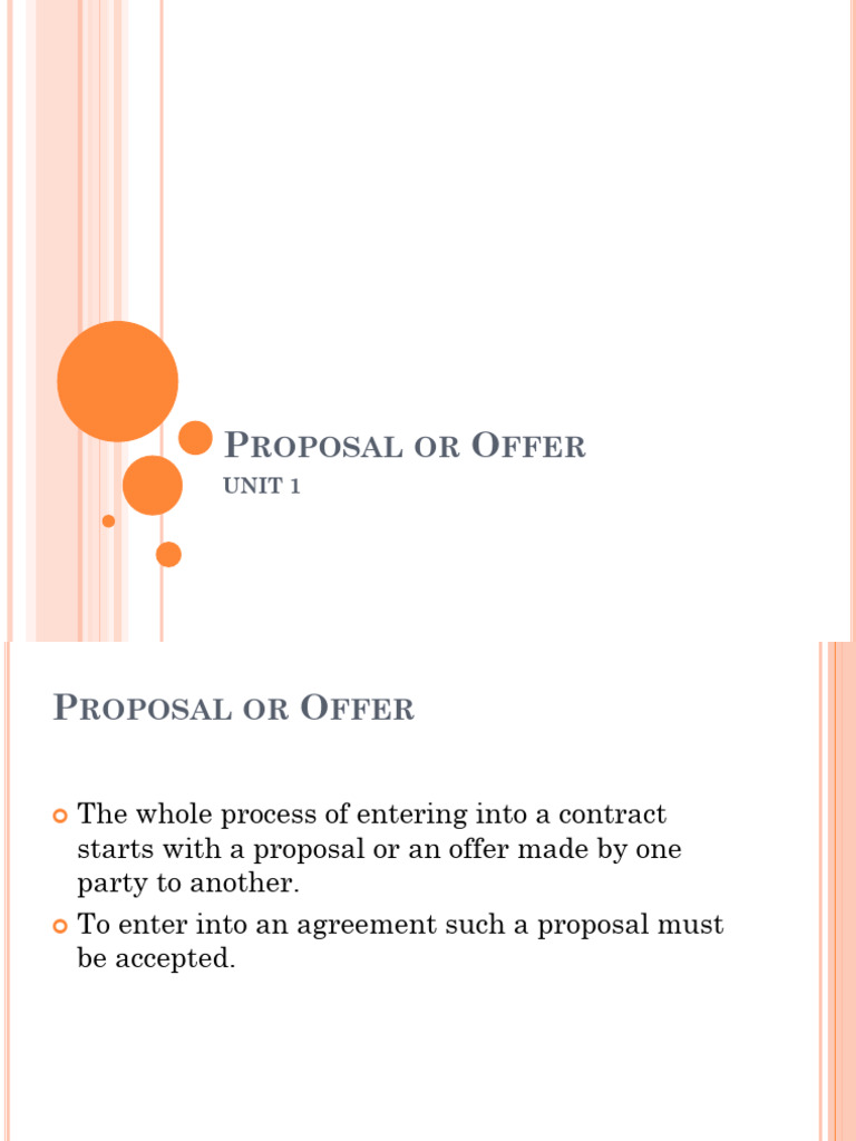 Understanding Proposals and Offers in Contracts | PDF | Offer And ...