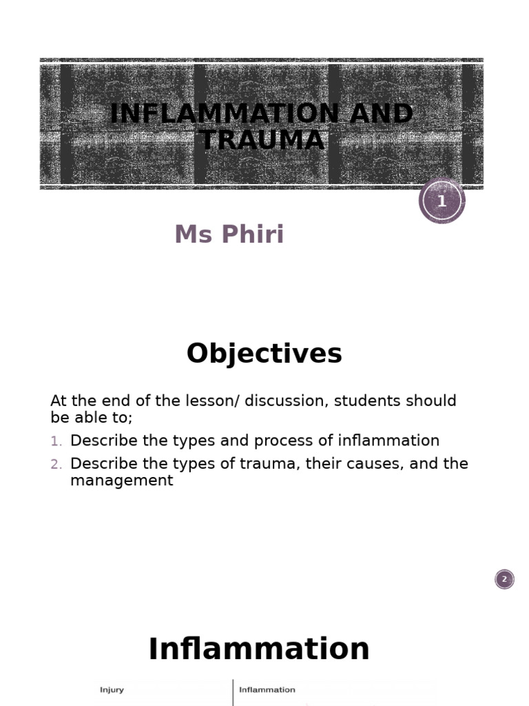 Inflammation and Trauma Overview | PDF | Inflammation | Major Trauma