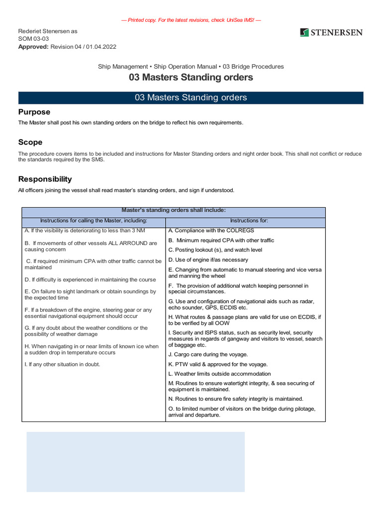 03 Master's Standing Orders | PDF | Shipping