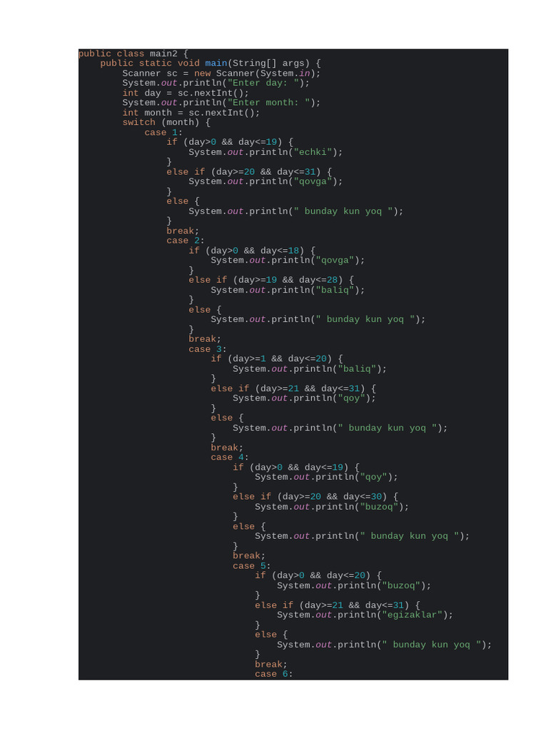 Zodiac Sign Determination Code | PDF | Computer Programming | Computer ...