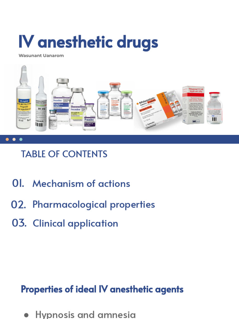 IV Anesthesia For Med Student | PDF | Midazolam | Benzodiazepine