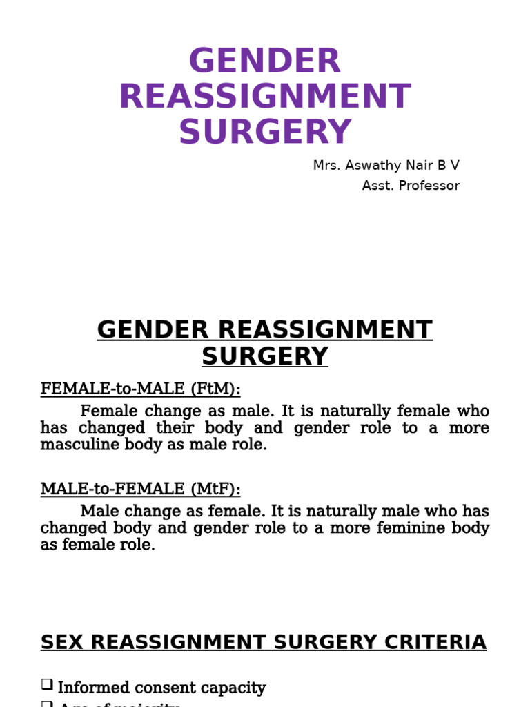 4. Gender Reassignment Surgery | PDF