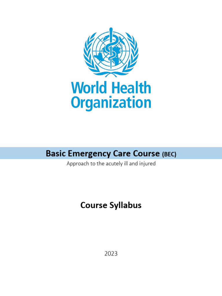 Course Syllabus - BEC 2024 | PDF | Learning | World Health Organization