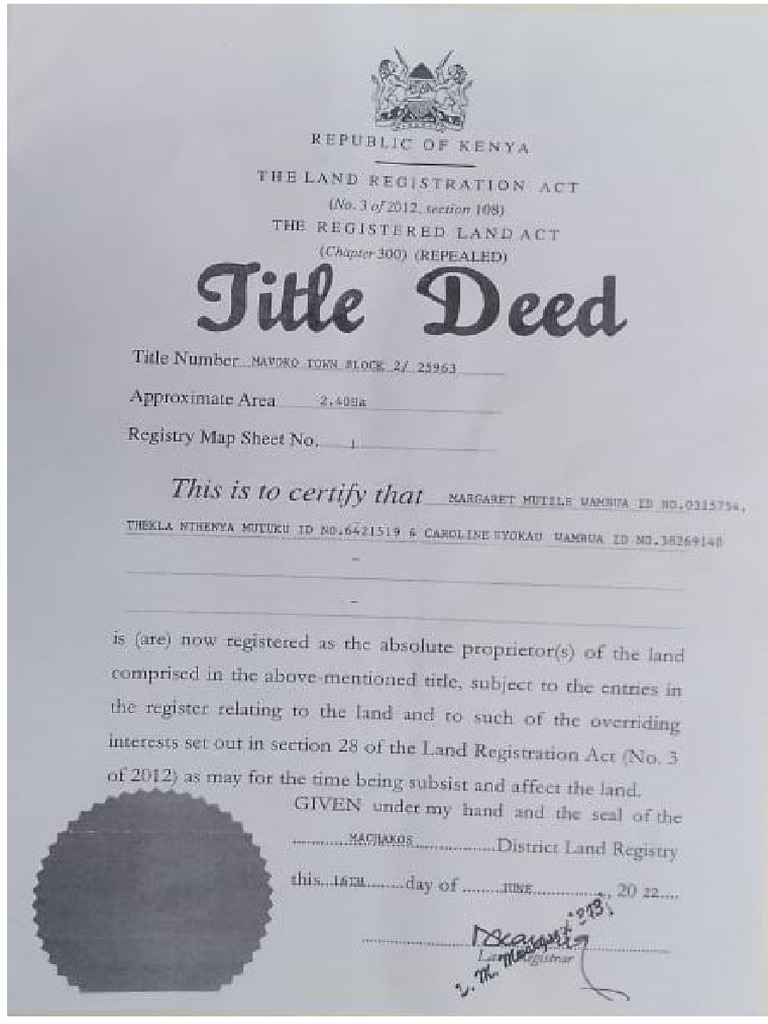 Tittle Deed | PDF