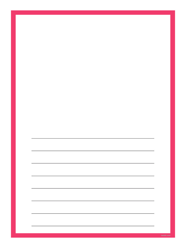 Multicoloured Page Borders Half Lined | PDF