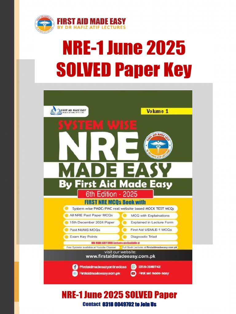 Nre 1 June Solved Paper by Fame | PDF | Congenital Heart Defect | Pneumonia