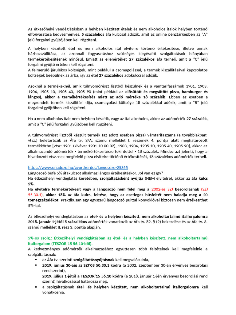 Etterem Vendeglatas Afa | PDF