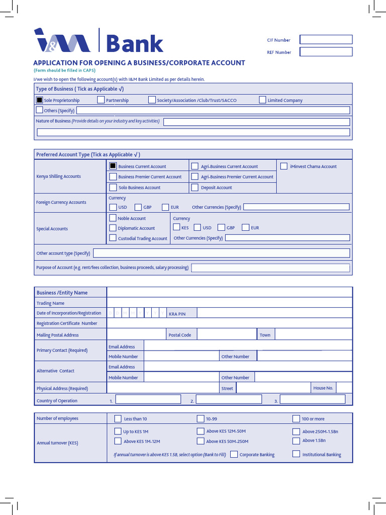 Business Account Opening Form Ivan | PDF | Identity Document | Debit Card