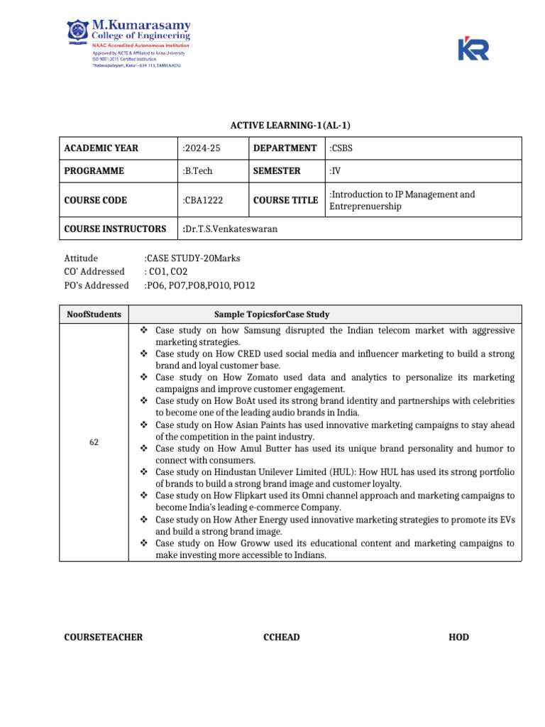 CSBS Case Study Competition Overview | PDF