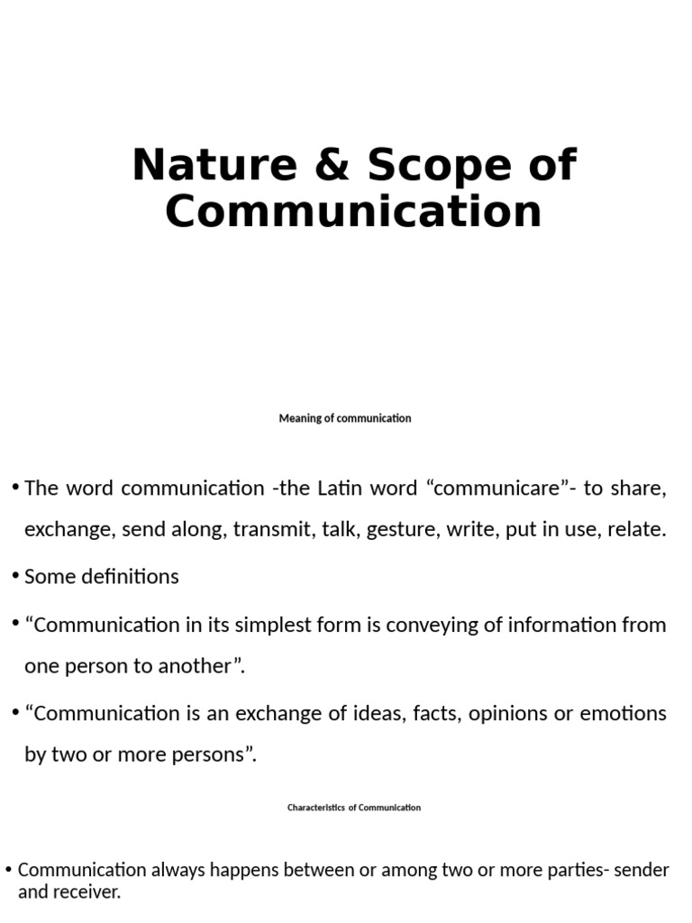 Lecture 1 Nature of Communication | PDF | Communication | Psychology