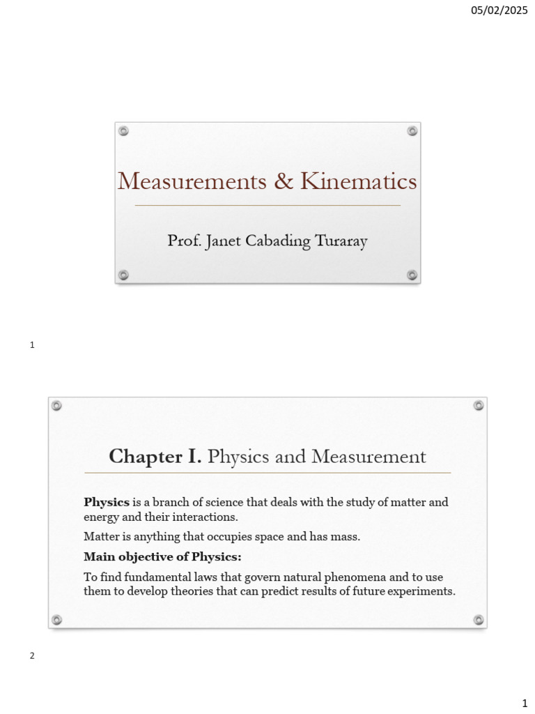 Lesson Mechanics Chapter I | PDF | Physics | Measurement