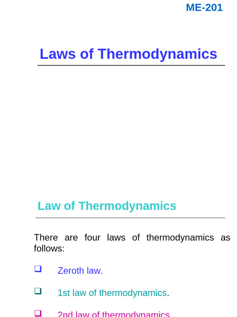 Overview of Thermodynamics Laws | PDF | Heat | Second Law Of Thermodynamics