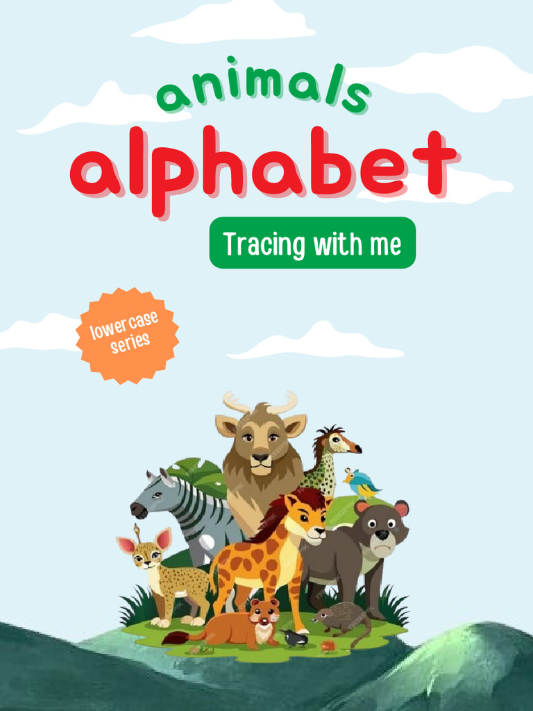 Animals Alphabet Lowercase Tracing Activities Workbook Colorful Cute ...