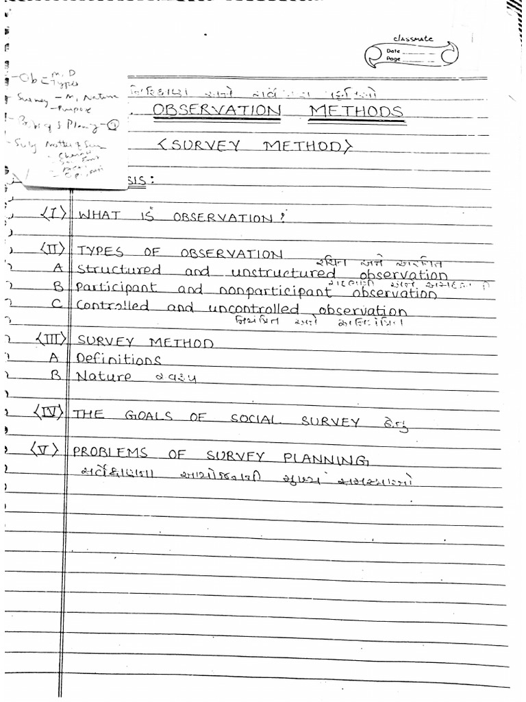 TYBA 6501 S6 U1 OBServation and Survey Limited Indicative Material | PDF