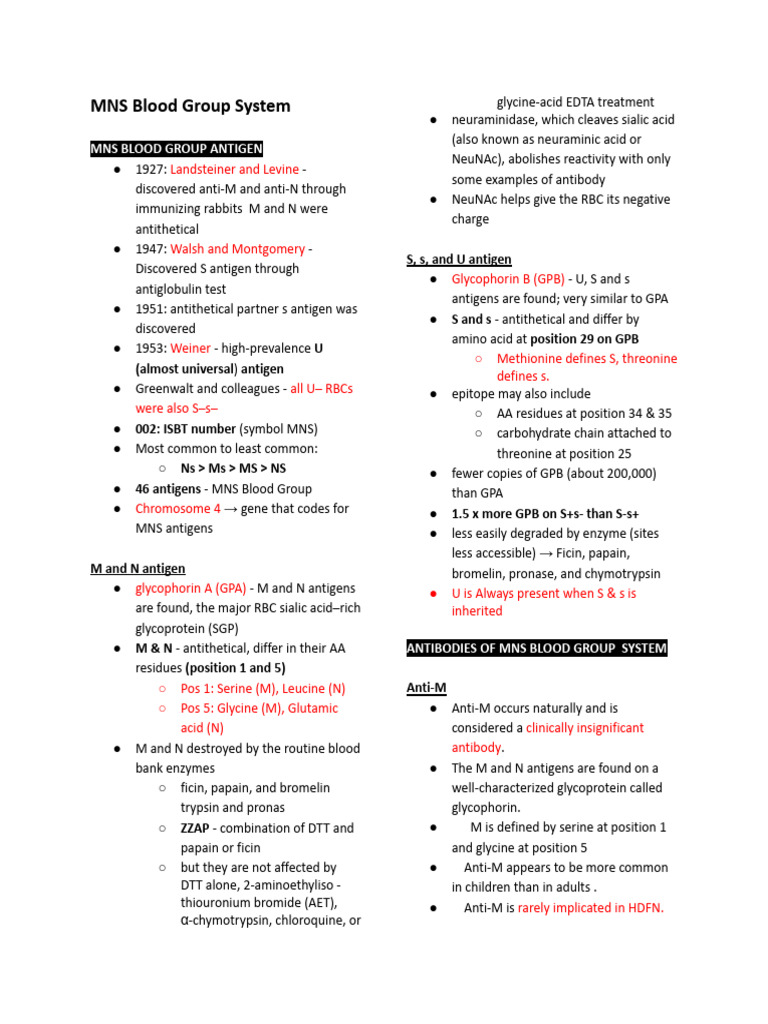 11 MNS | PDF | Immunology | Hematology