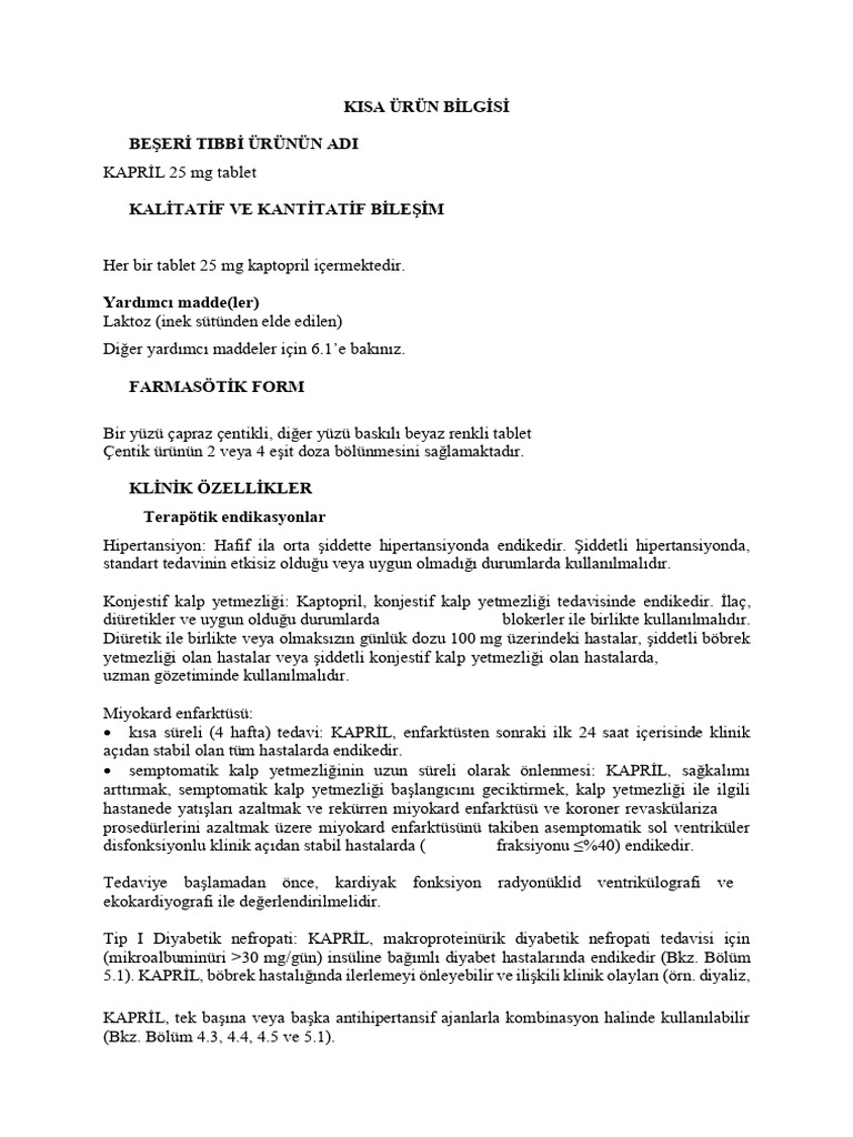 Kapril 25 MG Tablet Kub | PDF