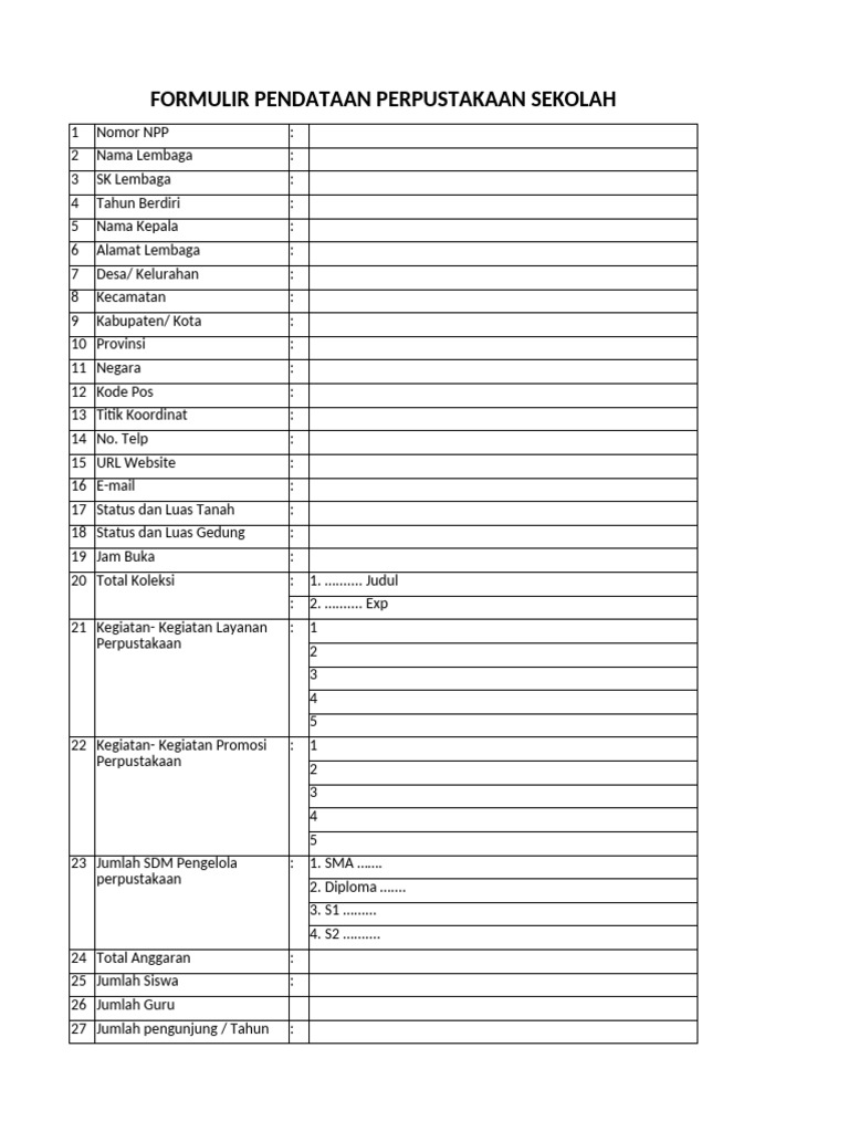 Data Perpustakaan Desa Babakanjaya | PDF