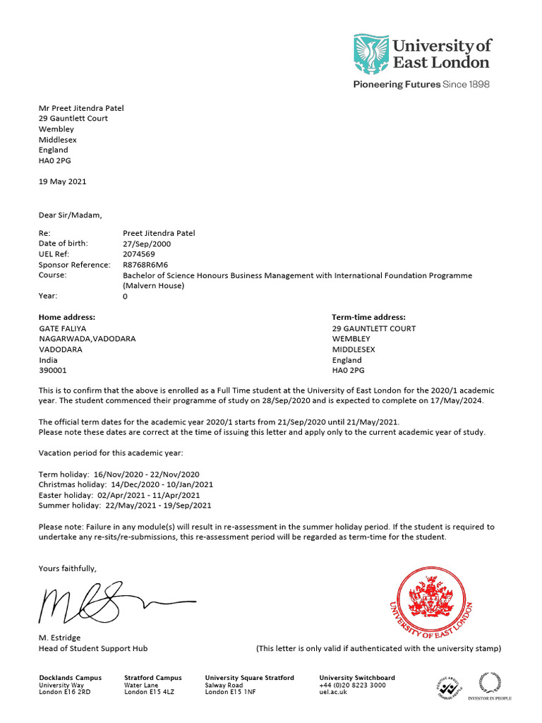 Status Letter 2074569 | PDF