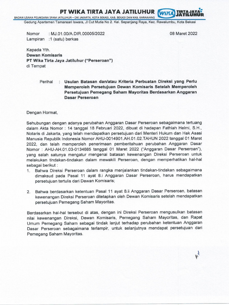 Usulan Threshold Ke Dekom | PDF