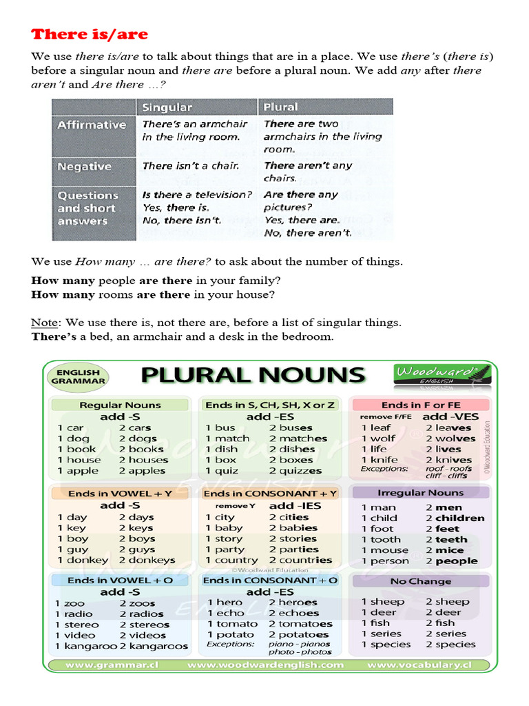 There Is There Are - Plural Nouns | PDF