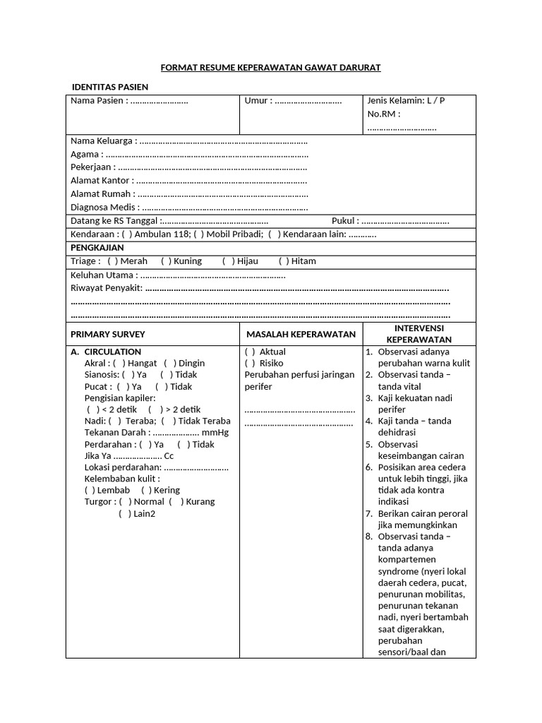 Format Askep Gadar | PDF