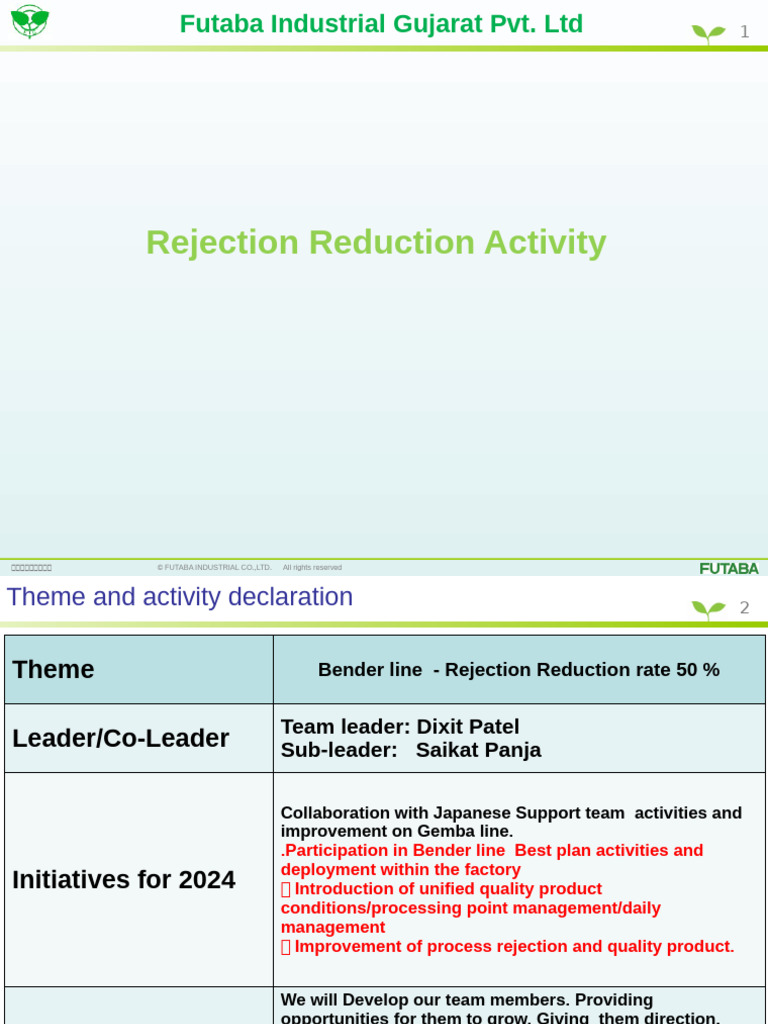 Bender Line Rejection Reduction Plan | PDF | Mechanical Engineering ...