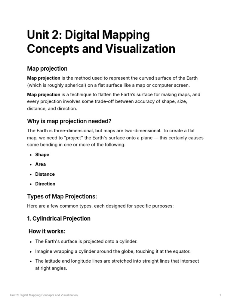 Unit 2 Digital Mapping Concepts and Visualization | PDF | Map | Geographic Information System
