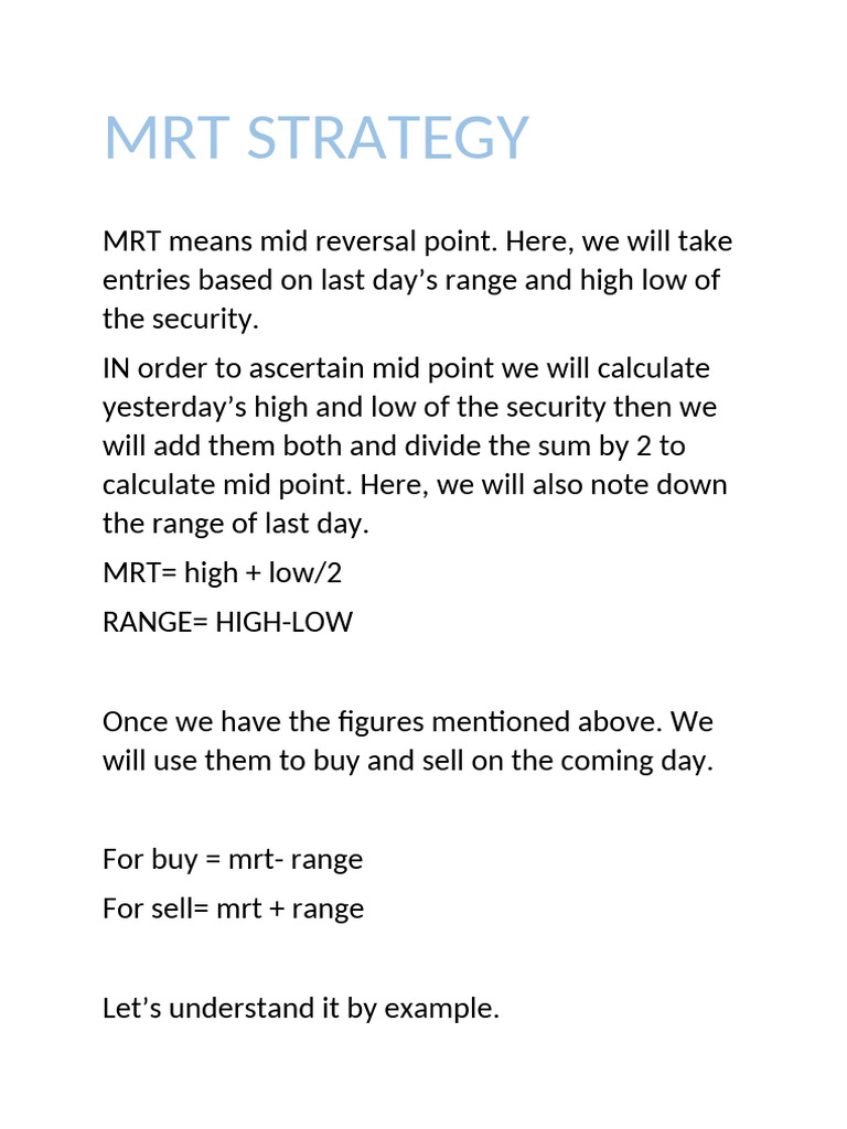 Index MRT Strategy | PDF