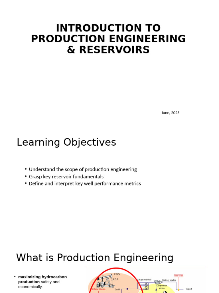Production Engineering & Reservoirs Guide | PDF | Petroleum Reservoir ...