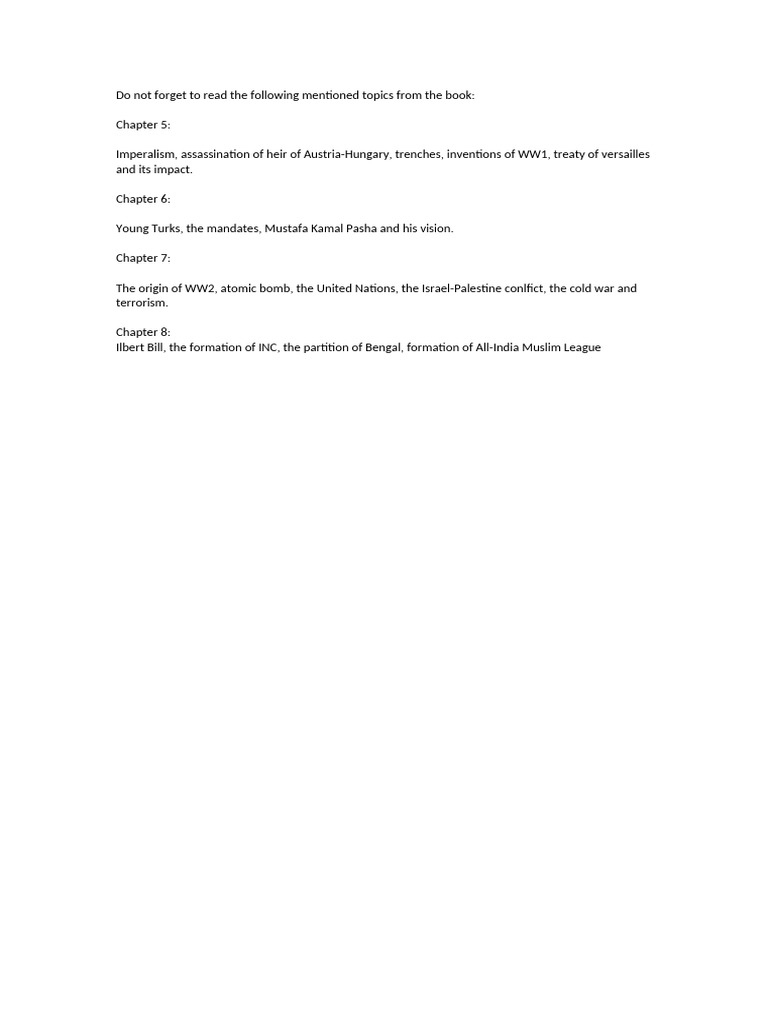 History Main Topics | PDF