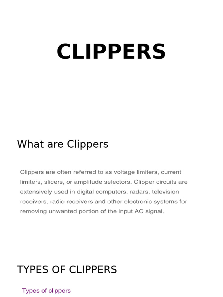 Lecture No. 5 Clippers | PDF | Diode | Electrical Network