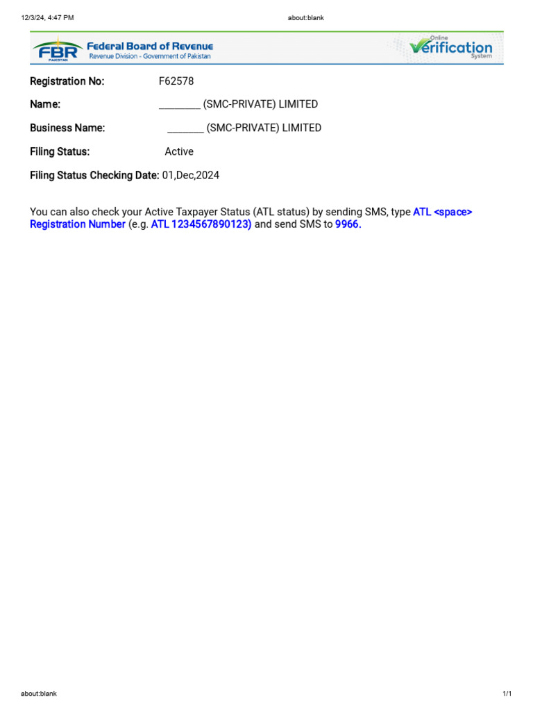 FBR (Federal Board of Revenue) | PDF