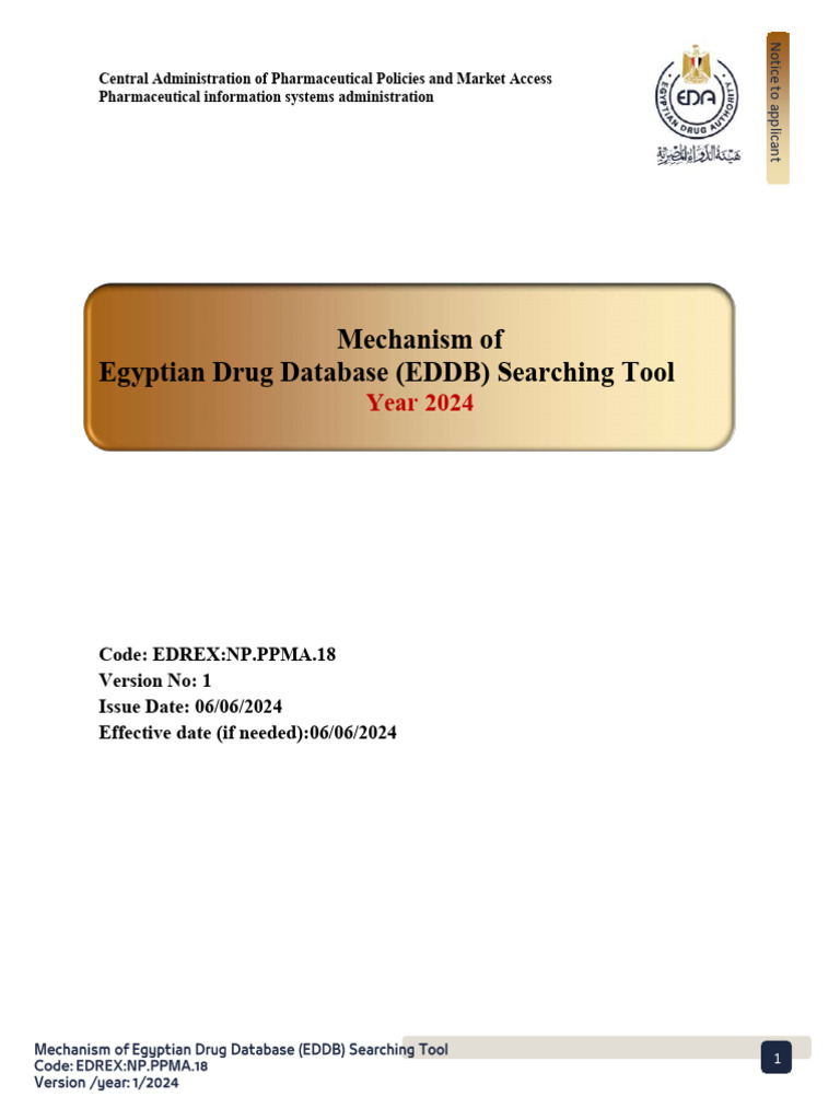 Egyptian Drug Database Search Guide | PDF | Drugs | Databases