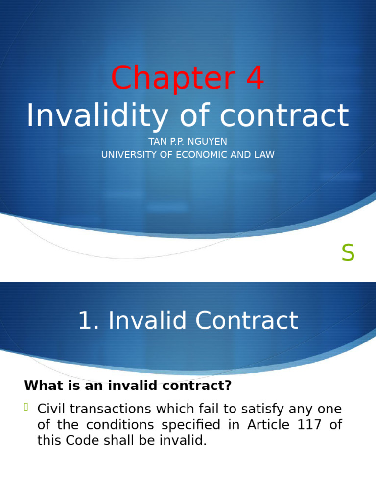 Chapter 4 - Invalidity of Contract | PDF | Justice | Crime & Violence