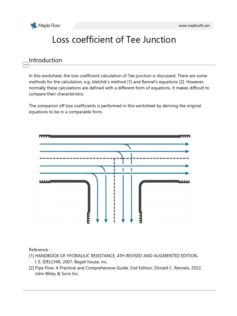 Tee Junction Loss Coefficient Comparison | PDF | Flow Measurement ...