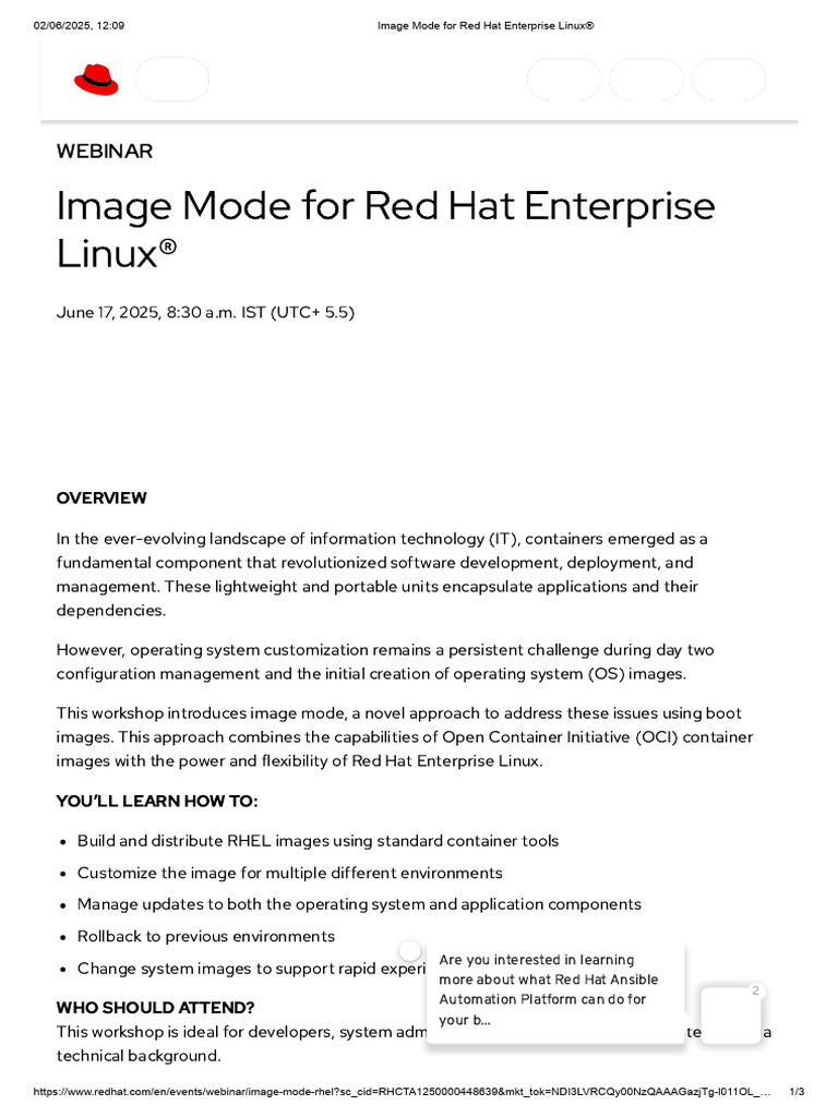 Image Mode For Red Hat Enterprise Linux-Traing | PDF | Red Hat | Computing