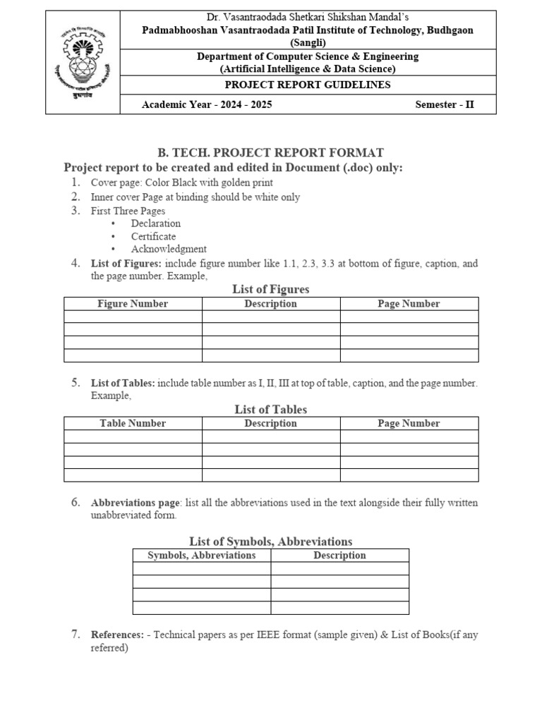 Project Report Guidelines & Fromats | PDF | Publishing