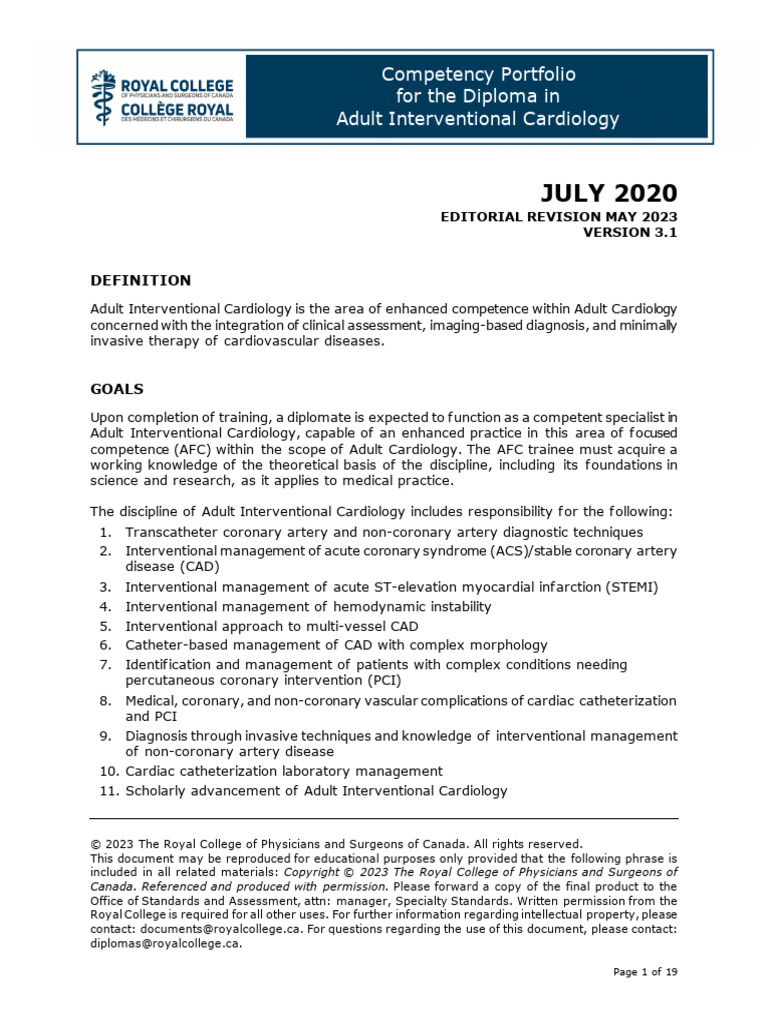 Adult Interventional Cardiology Educatorsportfolio e | PDF ...