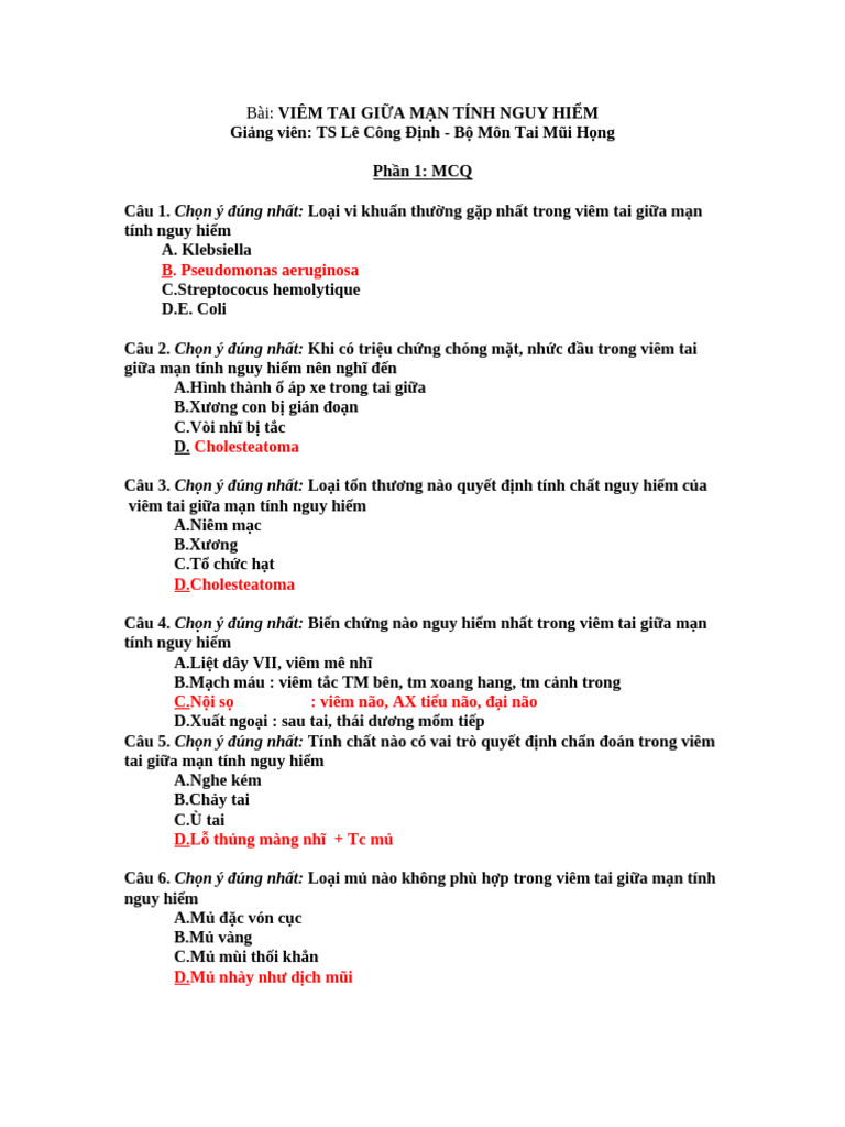 3.Viêm Tai Giữa Mạn Tính Nguy Hiểm | PDF