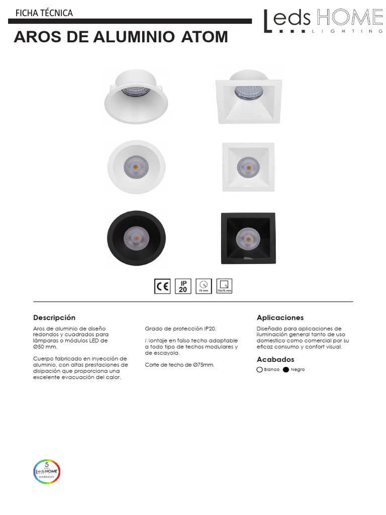 Ficha Tecnica Aros de Aluminio Atom v.2024 | PDF