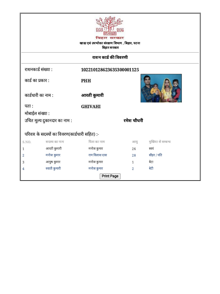 Arti Rasan Card | PDF