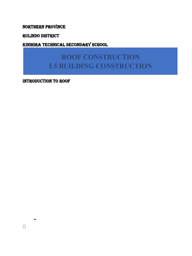 L5 BDC Roof Construction | PDF | Roof | Flood