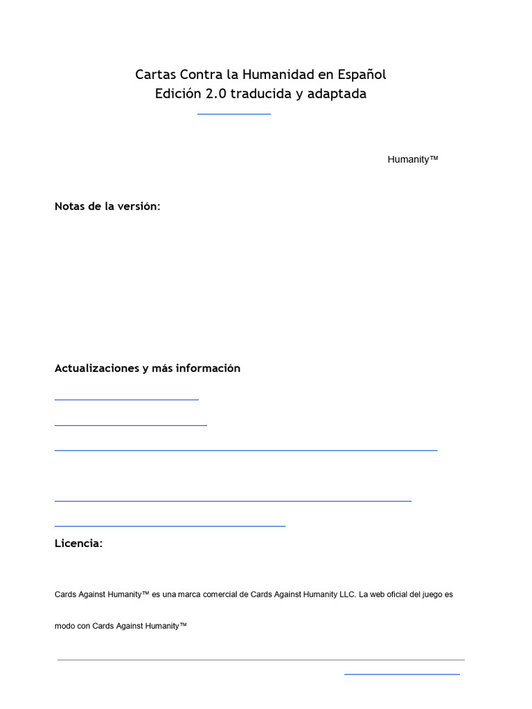 Cartas Contra la Humanidad: Edición Española | PDF | Creative Commons