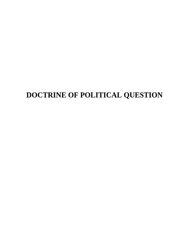 Understanding the Political Question Doctrine | PDF | Justiciability ...