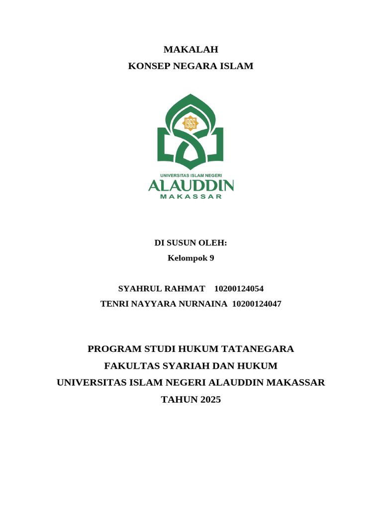 Konsep Negara Islam dalam Hukum Negara | PDF